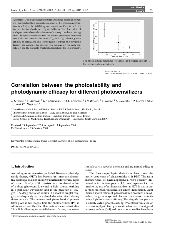 (PDF) Correlation between the photostability and photodynamic efficacy ...