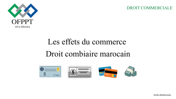 (PPT) Droit commercial Marocain - types de chèques