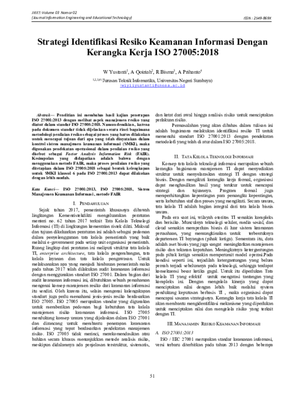 (PDF) Strategi Identifikasi Resiko Keamanan Informasi Dengan Kerangka Kerja ISO 27005:2018