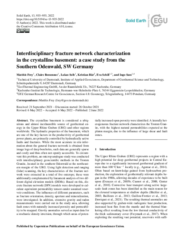 Pdf Interdisciplinary Fracture Network Characterization In The