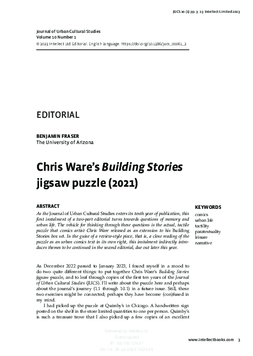 (PDF) Chris Ware's Building Stories jigsaw puzzle (2021