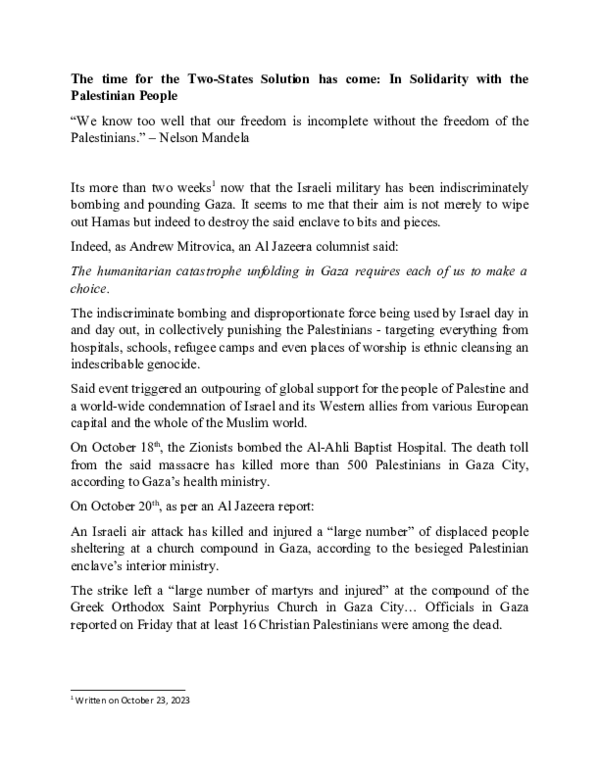 (DOC) The time for the Two-States Solution has come: In Solidarity with ...