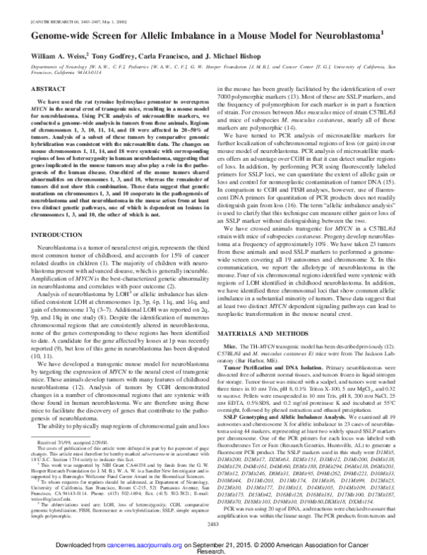 (PDF) Genome-wide screen for allelic imbalance in a mouse model for ...