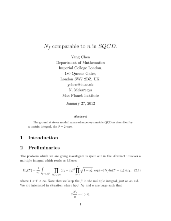 (PDF) N f comparable to n in SQCD