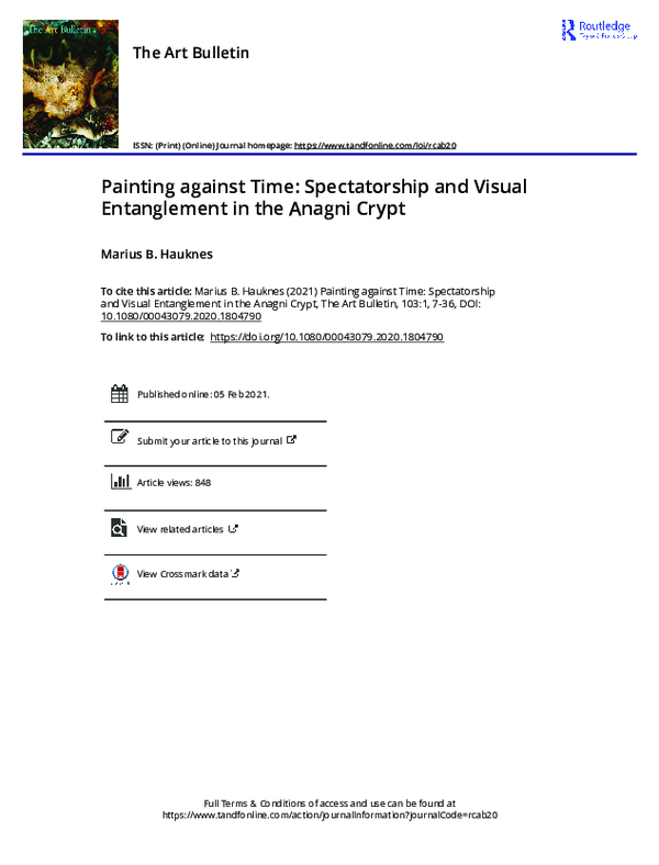 (PDF) "Painting against Time Spectatorship and Visual Entanglement in the Anagni Crypt," The Art ...