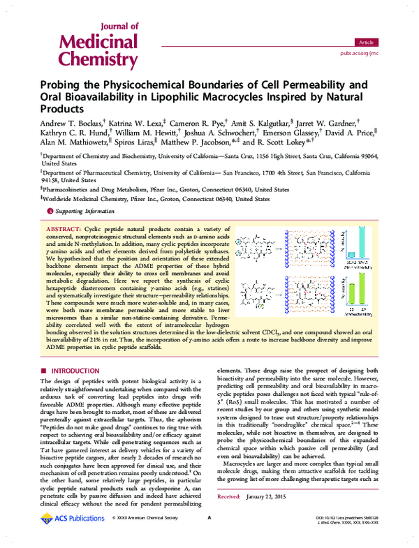 (PDF) Probing the Physicochemical Boundaries of Cell Permeability and Oral Bioavailability in ...