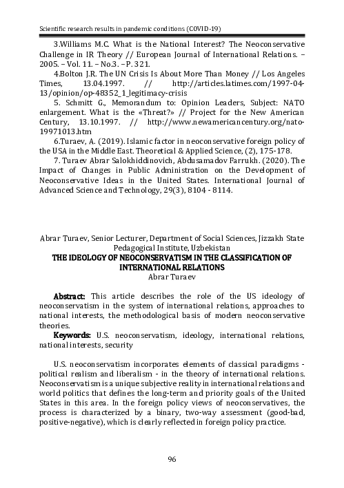 (PDF) The Ideology of Neoconservatism in the Classification of ...