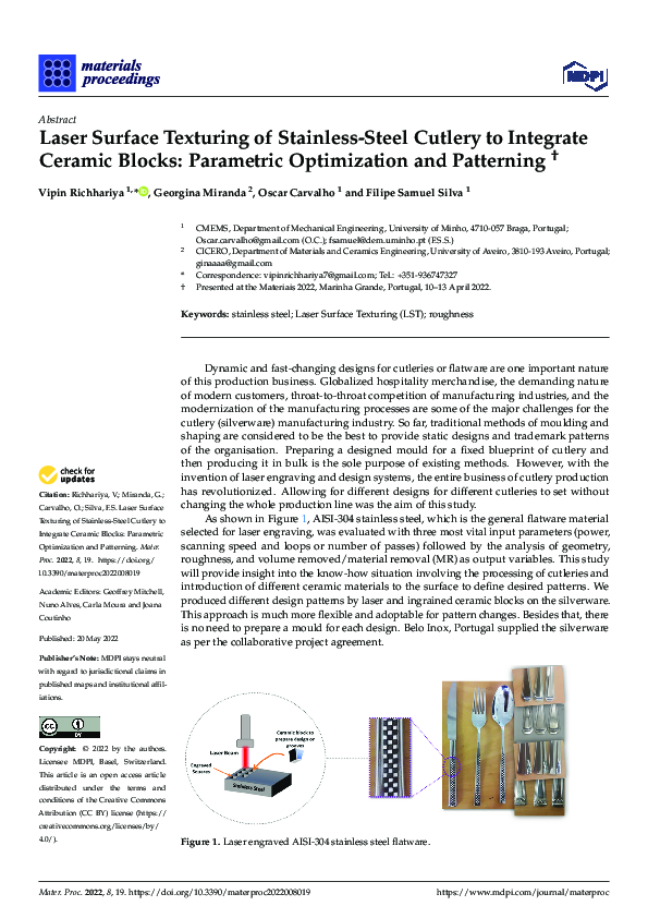 (PDF) Laser Surface Texturing of Stainless-Steel Cutlery to Integrate Ceramic Blocks: Parametric ...