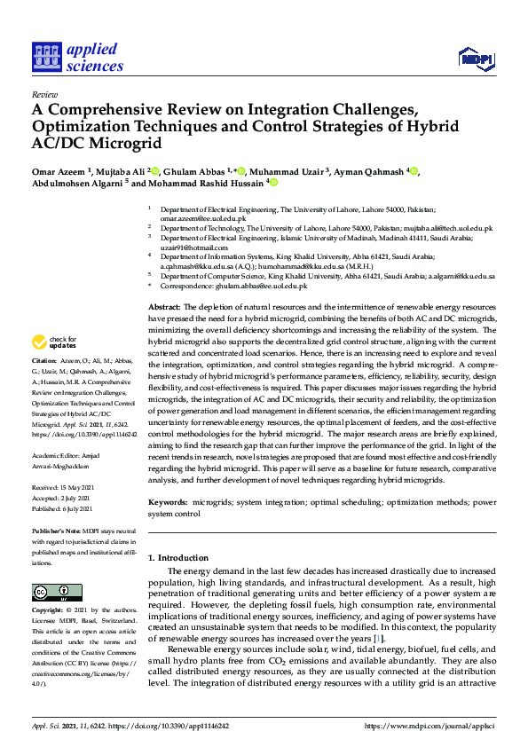 (PDF) A Comprehensive Review on Integration Challenges, Optimization Techniques and Control ...