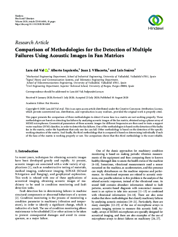 (PDF) Comparison of Methodologies for the Detection of Multiple Failures Using Acoustic Images ...