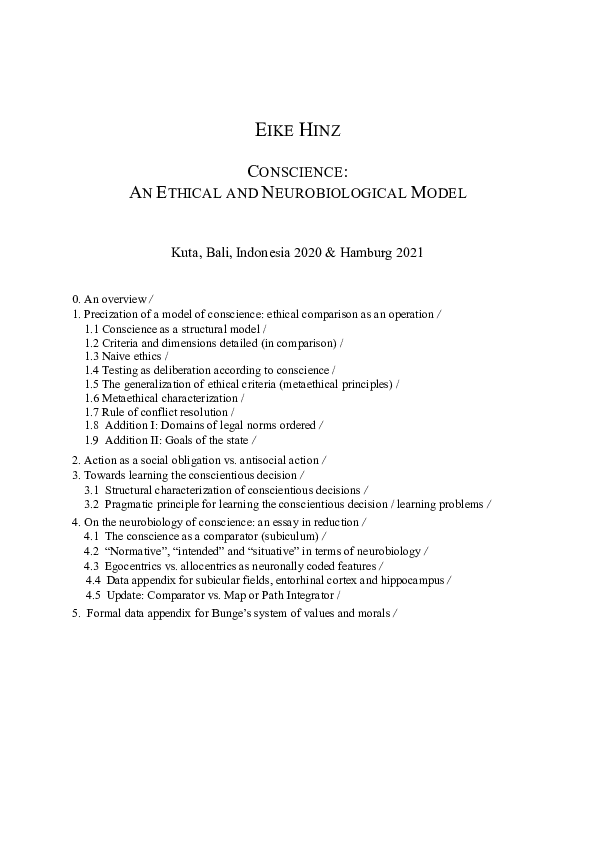 (PDF) Conscience: An Ethical and Neurobiological Model