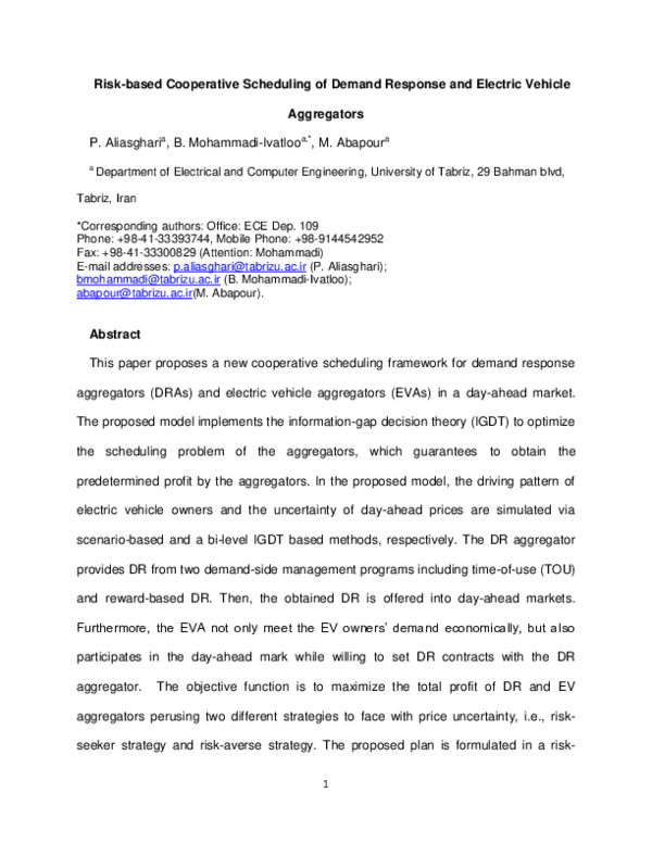 (PDF) Demand Response program for electric vehicle service with ...