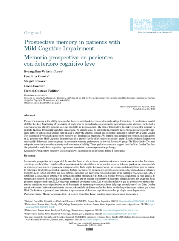 (PDF) Mild cognitive impairment and prospective memory: translating the evidence into ...