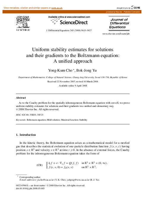 (PDF) Uniform stability estimates for solutions and their gradients to ...