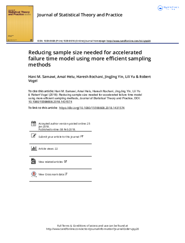 (PDF) Reducing sample size needed for accelerated failure time model using more efficient ...