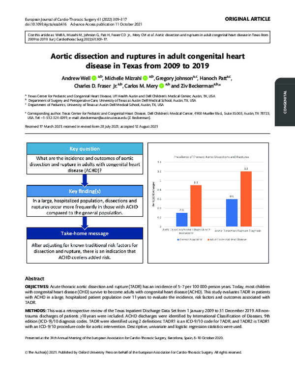 (PDF) Aortic dissection and ruptures in adult congenital heart disease ...