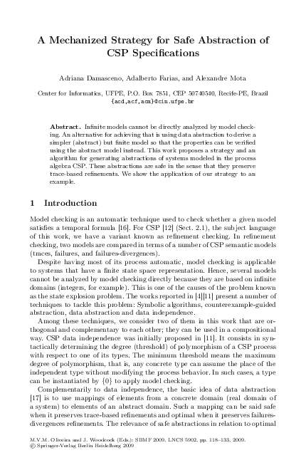 (PDF) A Mechanized Strategy for Safe Abstraction of CSP Specifications