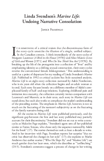 (PDF) Linda Svendsen’s Marine Life Undoing Narrative Consolation ...