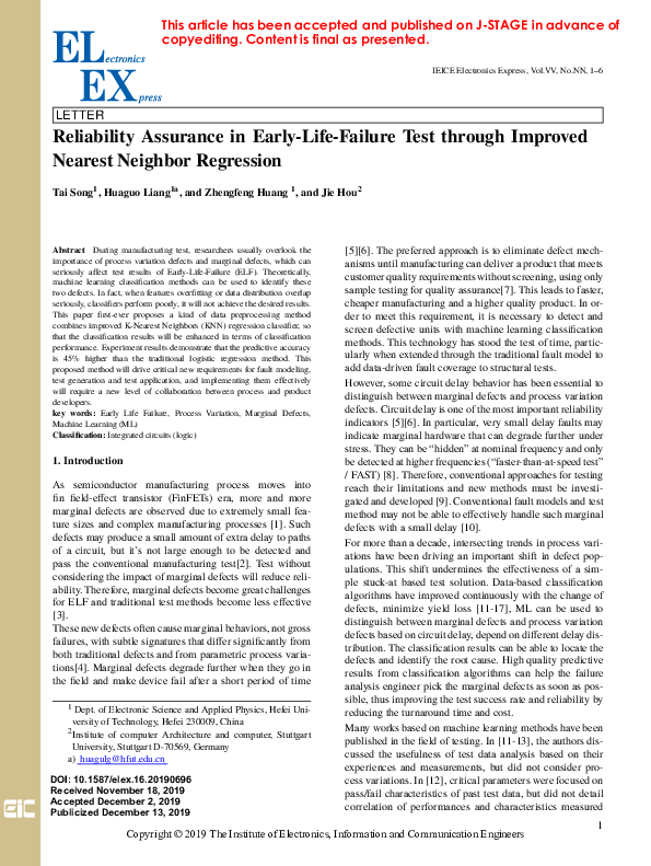 (PDF) Reliability Assurance in Early-Life-Failure Test through Improved ...