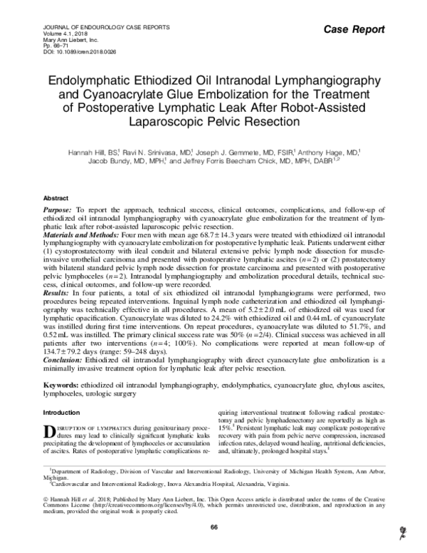 (PDF) Endolymphatic Ethiodized Oil Intranodal Lymphangiography and ...
