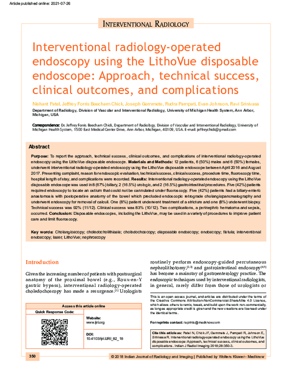 (PDF) Interventional radiology-operated endoscopy using the LithoVue ...