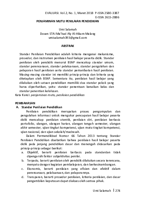 (PDF) Penjaminan Mutu Penilaian Pendidikan