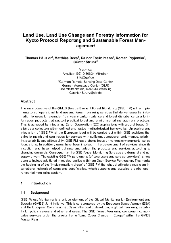 (PDF) Land Use, Land Use Change and Forestry Information for Kyoto ...