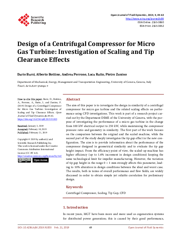 (PDF) Design of a Centrifugal Compressor for Micro Gas Turbine ...