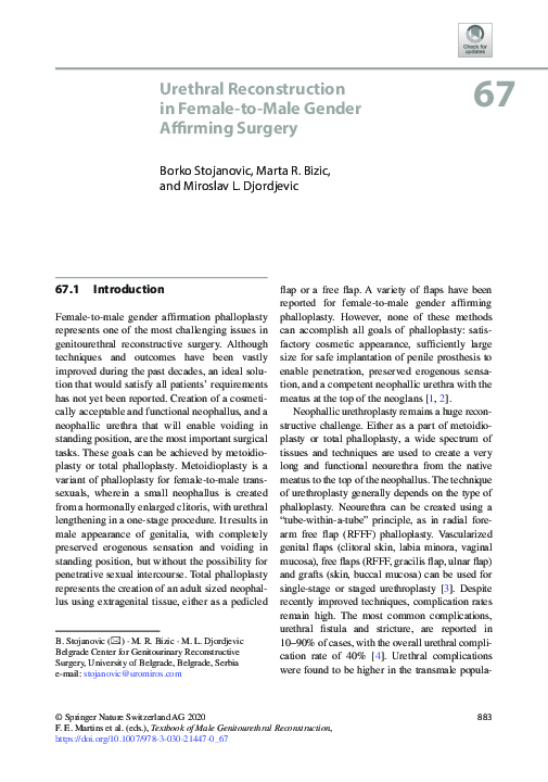 (PDF) Urethral Reconstruction in Female-to-Male Gender Affirming Surgery