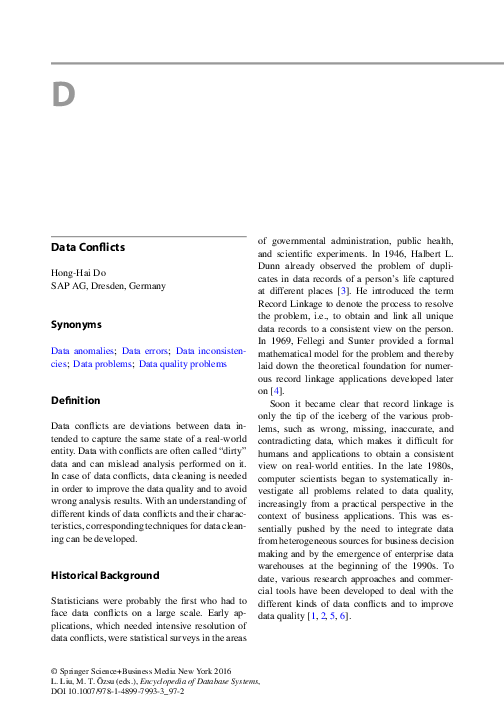 (PDF) Data Conflicts