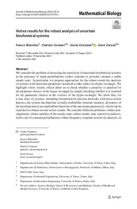 (PDF) Vertex results for the robust analysis of uncertain biochemical ...
