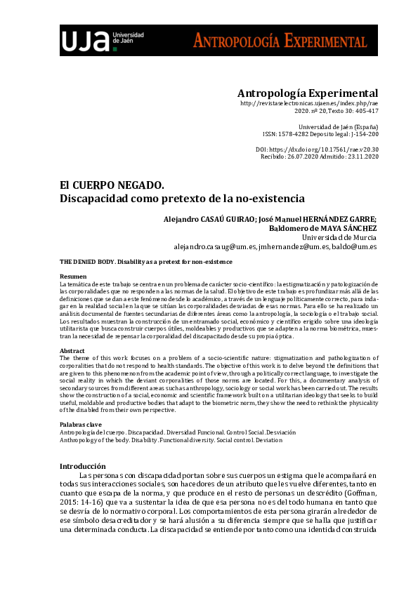 (PDF) El cuerpo negado