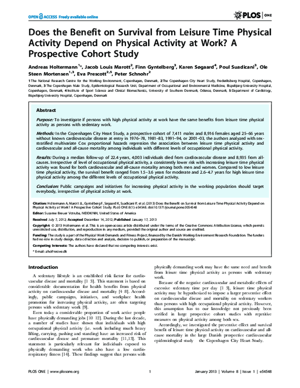 (PDF) Does the Benefit on Survival from Leisure Time Physical Activity ...