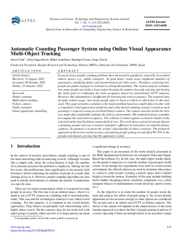 (PDF) Automatic Counting Passenger System Using Online Visual Appearance Multi-Object Tracking ...