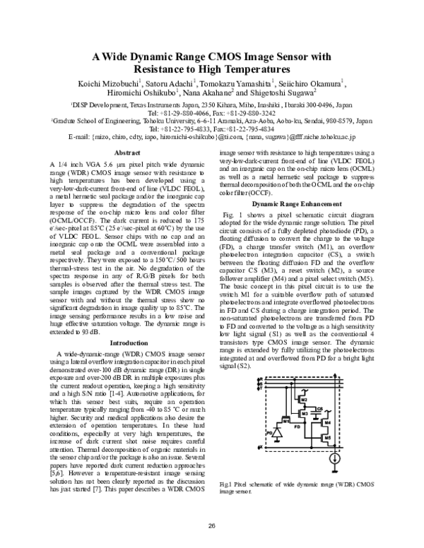 Pdf A Low Noise Wide Dynamic Range Cmos Image Sensor With Low Noise Transistors And 17b Column