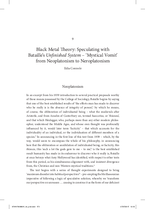 (PDF) Black Metal Theory: Speculating with Bataille's Unfinished System ...