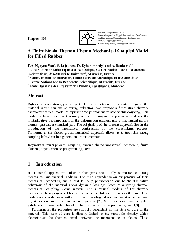 (PDF) A Finite Strain Thermo-Chemo-Mechanical Coupled Model for Filled ...