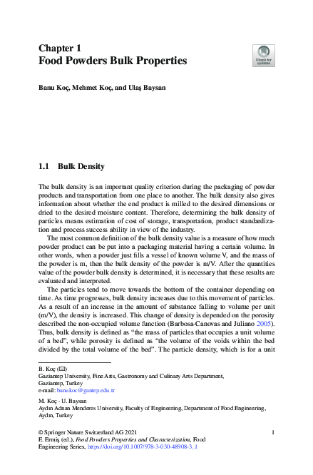 (PDF) Food Powders Bulk Properties
