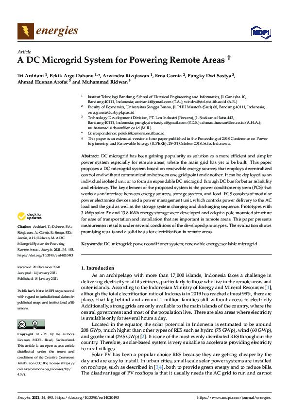 (PDF) A DC Microgrid System for Powering Remote Areas