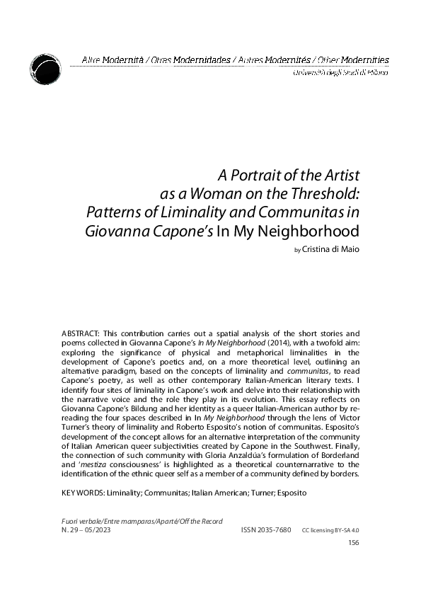 (PDF) A Portrait of the Artist as a Woman on the Threshold: Patterns of ...