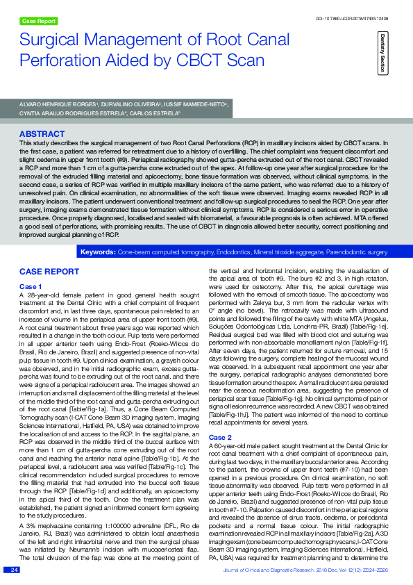 (PDF) Surgical Management of Root Canal Perforation Aided by CBCT Scan