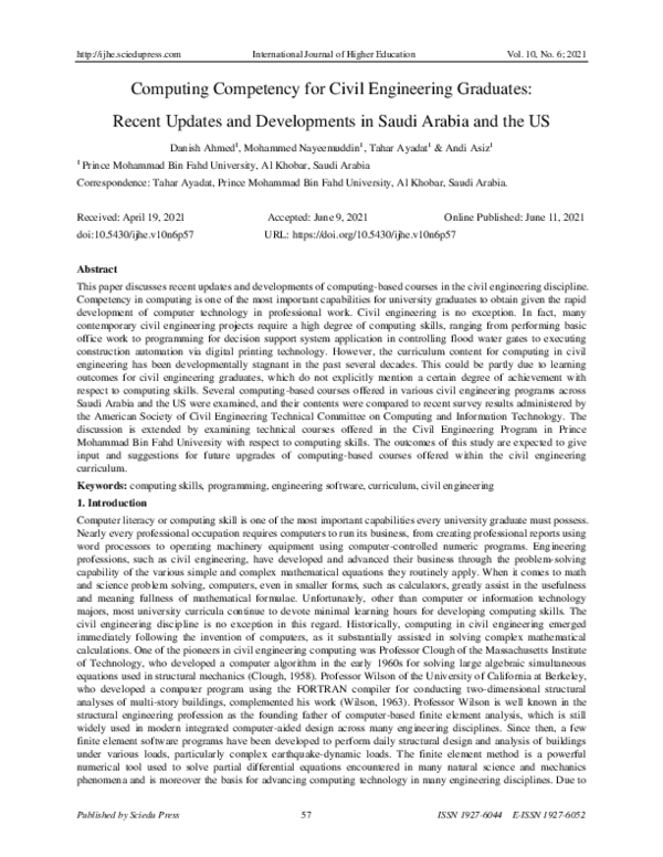 (PDF) Updating Computing Competency in Civil Engineering