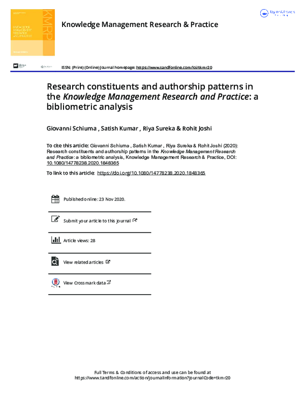 (PDF) Research constituents and authorship patterns in the Knowledge ...