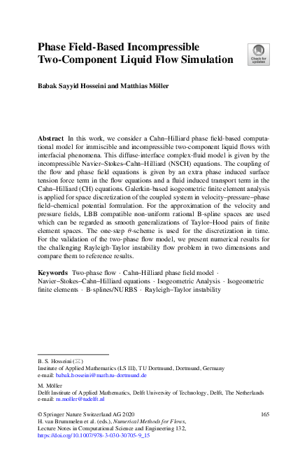 (PDF) Phase Field-Based Incompressible Two-Component Liquid Flow Simulation