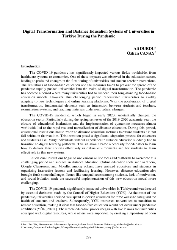 (PDF) Digital Transformation and Distance Education Systems of ...