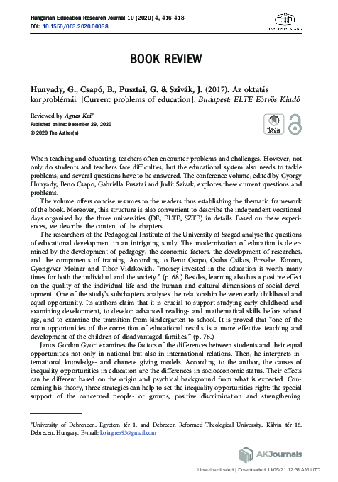 (PDF) Current problems of education