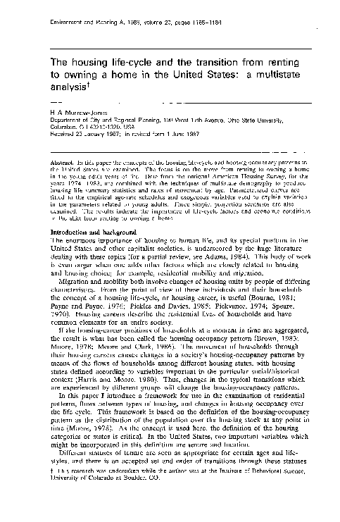 (PDF) The Housing Life-Cycle and the Transition from Renting to Owning ...