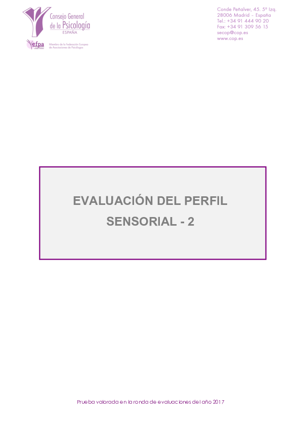 (PDF) Perfil Sensorial