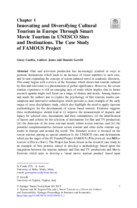 (PDF) Innovating and Diversifying Cultural Tourism in Europe Through Smart Movie Tourism in ...