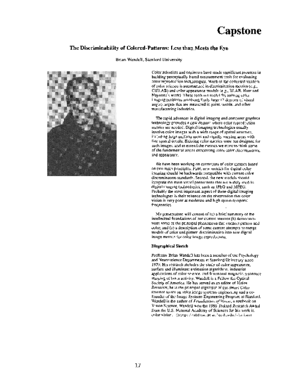 (PDF) The discriminability of colored-patterns: less than meets the eye